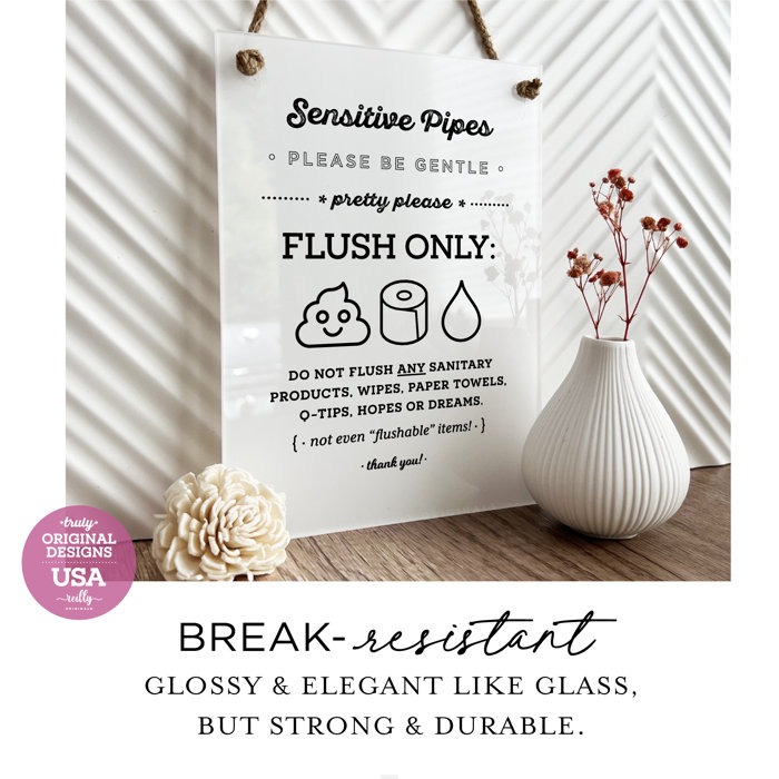 Reilly Originals Flush Only Toilet Paper, Pee & Poo Cute Emoji Bathroom Sign & Reviews | Wayfair